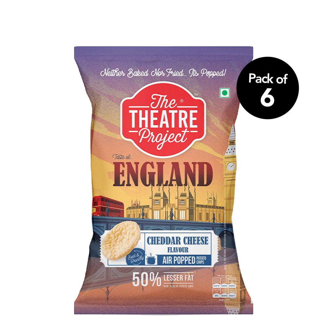 Cheddar Cheese Air Popped Chips | Pack of 6 x 55g – The Theatre Project