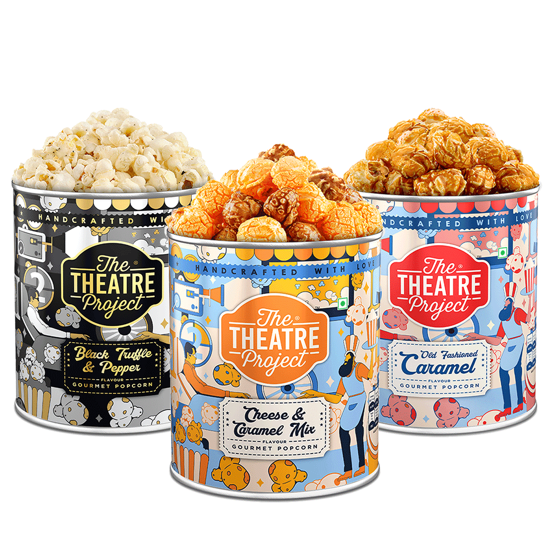 Assorted Gourmet Popcorn Trio Tin Combo | 212g – The Theatre Project