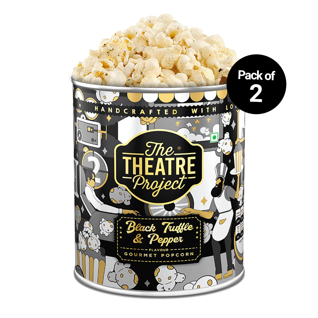 Black Truffle & Pepper Gourmet Popcorn Tin | Pack of 2 x 42g – The ...